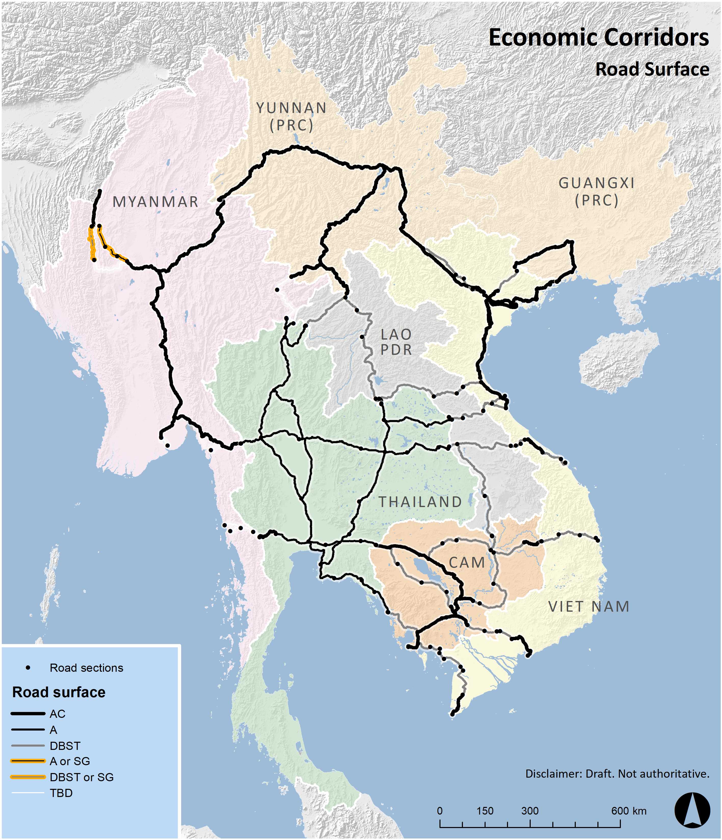 GMS Economic Corridors - Road surface | Greater Mekong Subregion (GMS) GMS Economic Corridors - Road surface | Greater Mekong Subregion (GMS)